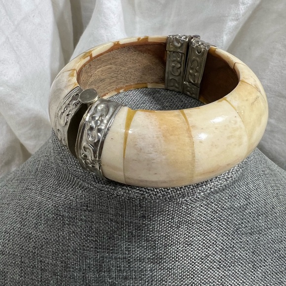 Boho Chic | Jewelry | Ivory Tusk Bangle With Indian Silver Clasp Very ...